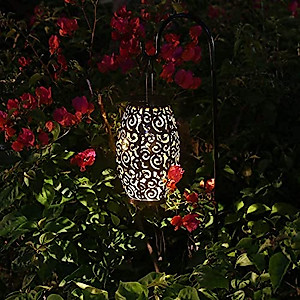 esgarden Solar Light Outdoor Hanging Solar Lantern Gardening Gifts Garden Outdoor Handle Retro Metal Waterproof Patio Yard Pathway Decorative Mother's Day 1 Pc Bronze