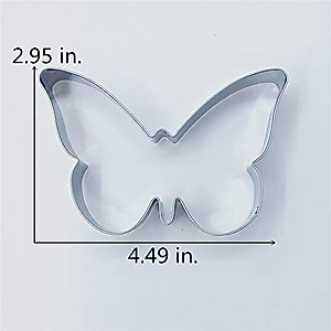LILIAO Spring Butterfly Cookie Cutter - 4.5 x 3 inches - Stainless Steel