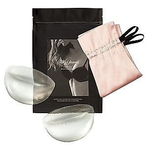 Under Glamour Silicone Bra Inserts, Silicone Breast Enhancers, Silicone Gel Bra Inserts - Cleavage Enhancers Pads (Medium) Clear