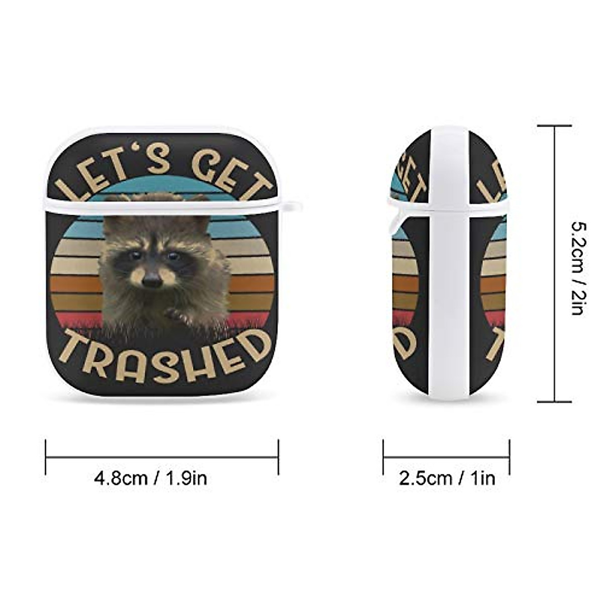 Funny Animals Raccoons Airpods Case Cover for Apple AirPods 2&1 Cute Airpod Case for Boys Girls Silicone Protective Skin Airpods Accessories with Keychain