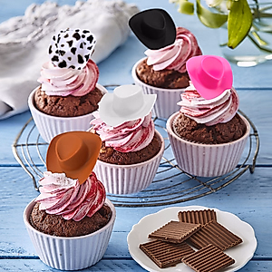 30PCS Plastic Mini Western Cowboy Cowgirl Hat Cute Miniature Hat for Party Accessories (Multi)