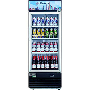 Dukers DSM-12R 11.4 cu. ft. Commercial Single Glass Swing Door Merchandiser Refrigerator