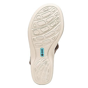 BZees Womens Daytona Slip-on Wedge Sandal, Morel Chevron, 7 Wide US