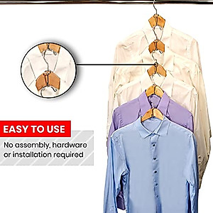 12-Pack Space Saver Heavy Duty Premium Hanger Clips Hook connectors Extenders Fits Over The Neck of Any Thin or Thick Plastic or Metal Closet Hangers Efficient Storage Easy Access