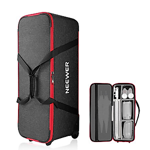 Neewer Trolley Case for Photo Studio Equipment, 30"x11"x11"/77x28x27cm, Tripod Rolling Bag with Wheels/Straps/Padded Compartment/Handle for Light Stands, Strobes, Photography Accessories, PB005