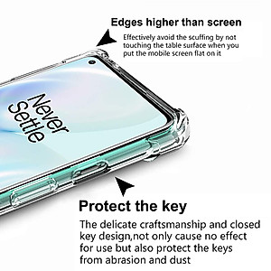 Osophter for Oneplus 8 Case [Not Compatible with Oneplus 8t],Clear Transparent Reinforced Corners TPU Shock-Absorption Flexible Cell Phone Cover for One Plus 8(Clear)