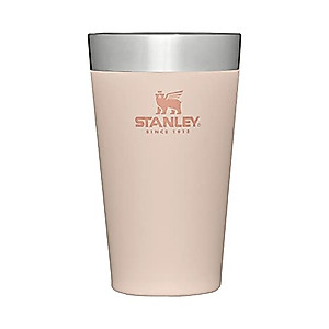 Stanley Adventure Inulsated Stacking Beer Pint Glass, 16oz Stainless Steel Double Wall Rugged Metal Drinking Tumbler (Limestone)