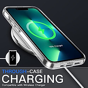 JETech 2 in 1 Case for iPhone 13 Pro Max 6.7-Inch, with 2-Pack Screen Protector, Non-Yellowing Shockproof Bumper Phone Cover, Full Coverage Tempered Glass Film (Clear)