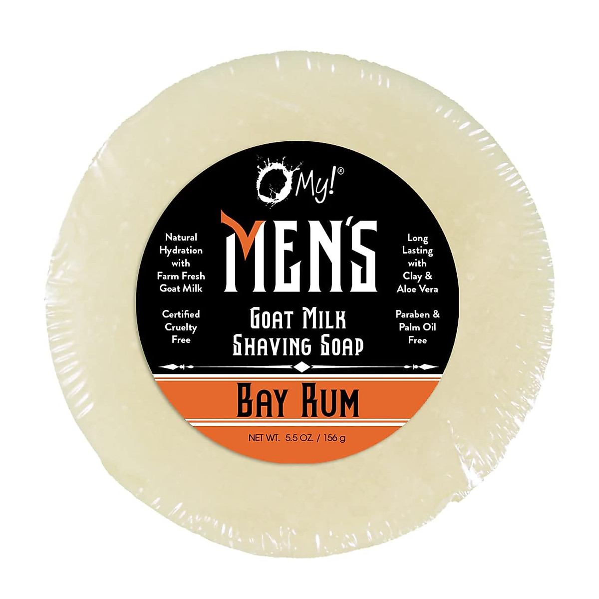 O My! Goat Milk Shaving Soap | Free of Parabens & More | Shea Butter and Vit E | Handcrafted in USA