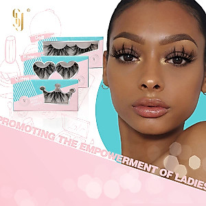 SY SHUYING 25mm Mink Lashes 3D Real Mink Eyelashes Fluffy Dramatic False Eyelashes 6D Wispy Long Thick Handmade Luxury Volume Strip Eye Lashes (3 Pairs, Doll Honey Queen)