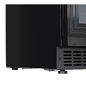 KoolMore KM-CW28DZ-WPR Reserve 15 in. Under-Counter Panel Ready Dual Zone Built-in Wine Cooler with 23 Bottle Capacity and Wooden Shelves in Black, ETL Listed