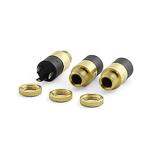 RuiLing 5-Pack Stereo Audio Panel Mount Jack Adapter Gold Plating Metal Headphone Female Socket Connector 3.5mm
