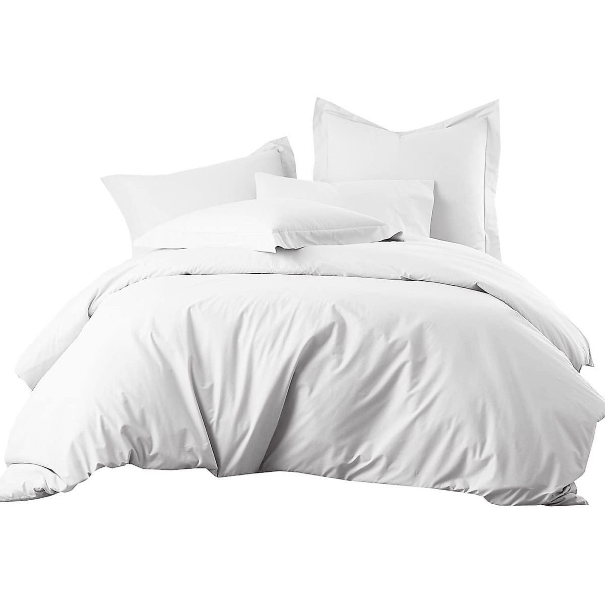 Royal Hotel Cotton-Blend Duvet Covers Wrinkle-Free Soft Cool and Breathable - 650 Thread-Count 3pc Duvet Cover Set, King/Cal-King Size, White
