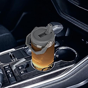 30oz Stainless Steel Insulated Tumbler with Flip Lid & Straw, Leakproof Travel Mug for Car, Mountain Bike in The Evening Double Wall Vacuum Thermal Coffee Cup with Handle, Spill-Proof Design for Hot/C