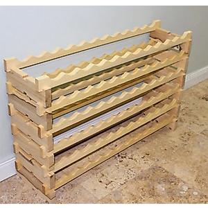 Stackable Wine Rack-72 Bottles Modular Hardwood Wine Racks, Very Easy to Put Together