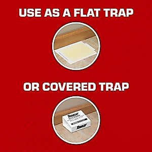 Tomcat Glue Boards with Immediate Grip Glue for Mice, Cockroaches, and Insects, Use Flat or Covered, Ready-To-Use, 4 Traps
