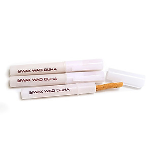 MISWAK Tooth Stick 100% Natural Teeth Whitener- Lightweight Wood Brush for Healthy Gums & Teeth (Pack of 3 Sticks with Holder)