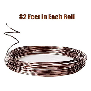 Pumbaa 5rolls Garden Plants Flexible Easy Bending Bonsai Training Wire Set Anodized Aluminum Tree Holding Branch Starter 147 Feet Total - Bronze