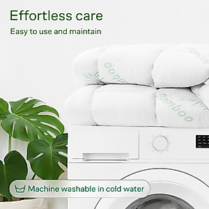 Ultra Soft Twin XL Size Mattress Topper - Viscose Made from Bamboo Pillow Top Mattress Pad for Back Pain Relief - Naturally Cooling for Hot Sleepers, Green