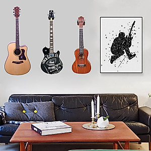 HilerPunk Guitar Wall Mount,1-Pack, Wood Guitar Ukulele Wall Hangers,Hooks,Holders,Stands,Guitar Accessories for Acoustic Electric Bass Guitar Ukulele Banjo Mandolin