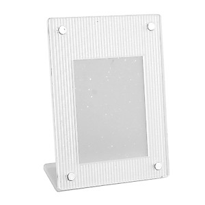 DAUZ Tabletop Photo Frame, Picture Frame Clear Magnetic Decorative Simple Cleaning Acrylic Stable Placement for Card (Transparent (Wave Pattern))