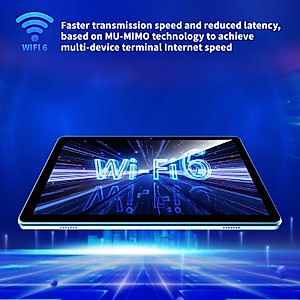 Android 13 Tablet 10 inch Tablets with 8GB RAM 64GB ROM 1TB Expand, 1280x800 IPS Touchscreen, WiFi 6, Dual Camera, 6000mAh Battery, GMS, Quad-Core, Bluetooth 5.0 (Blue) (K12)