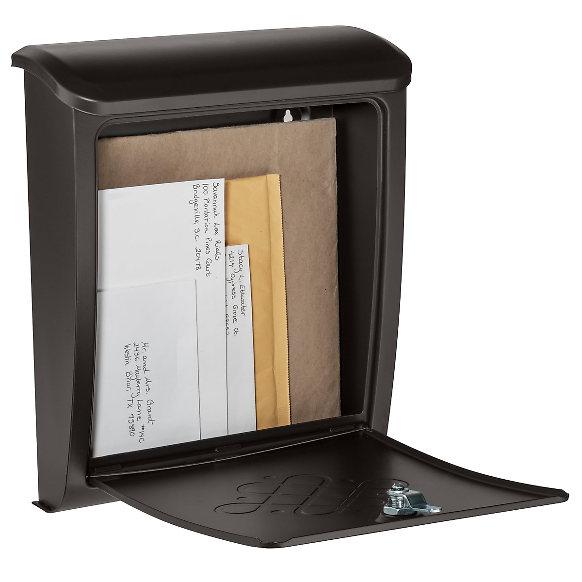 Architectural Mailboxes Bordeaux Galvanized Steel, Locking, Wall Mount Mailbox, 2697RZ-10, Rubbed Bronze, Medium Capacity