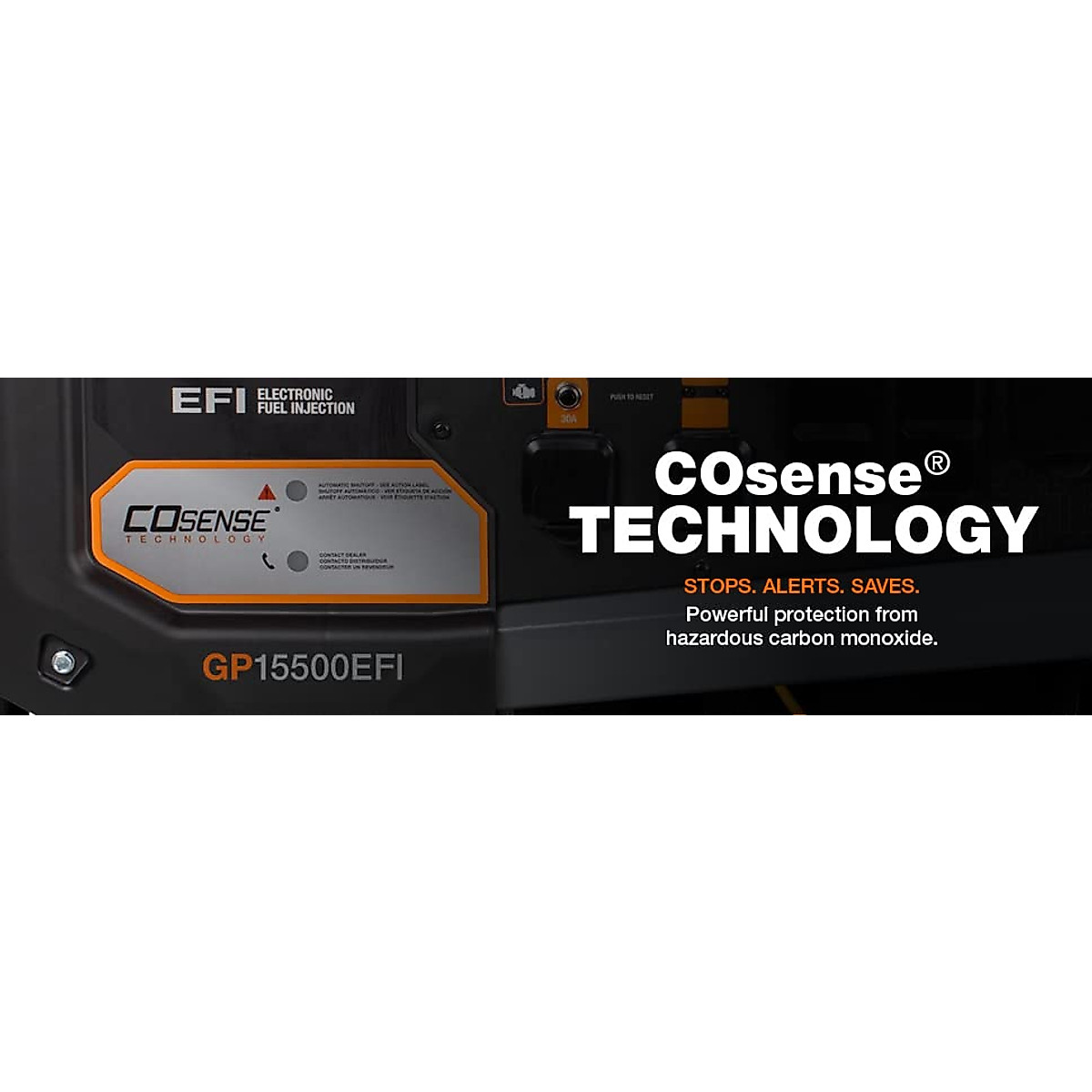 Generac 7705 GP15500EFI 15,500-Watt Gas-Powered Electric-Start Portable Generator with Cosense & EFI Engine, Transfer Switch Compatible