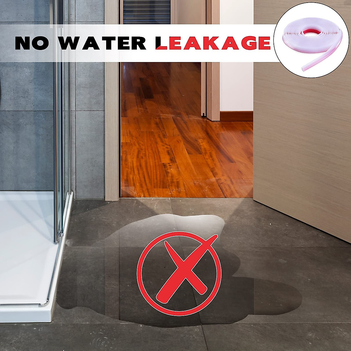 Tondiamo 2 Roll Shower Door Side Seal Strip 196.8 Inch Glass Frameless PVC Bulb Shower Door Bottom Adhesive Seal for Gap Shower Edge Trim Gasket Door Sweep