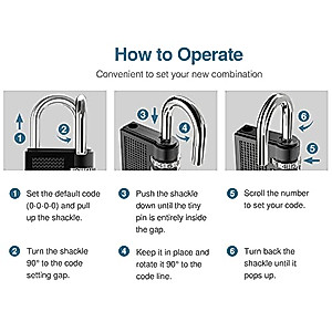 Puroma 2 Pack Combination Locks Outdoor Waterproof Padlock for School Gym Locker Outdoor Fence Hasp Cabinet Toolbox Locker (Black)