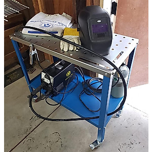 KASTFORCE KF3002 Rust-Free 36”×18” Welding Table 1200 lbs Loading Capacity, Wedling Cart Universal Work Table with 5/8" Holes, Top Thickness up to 10Ga, Withstands Heat up to 1600 Fahrenheit