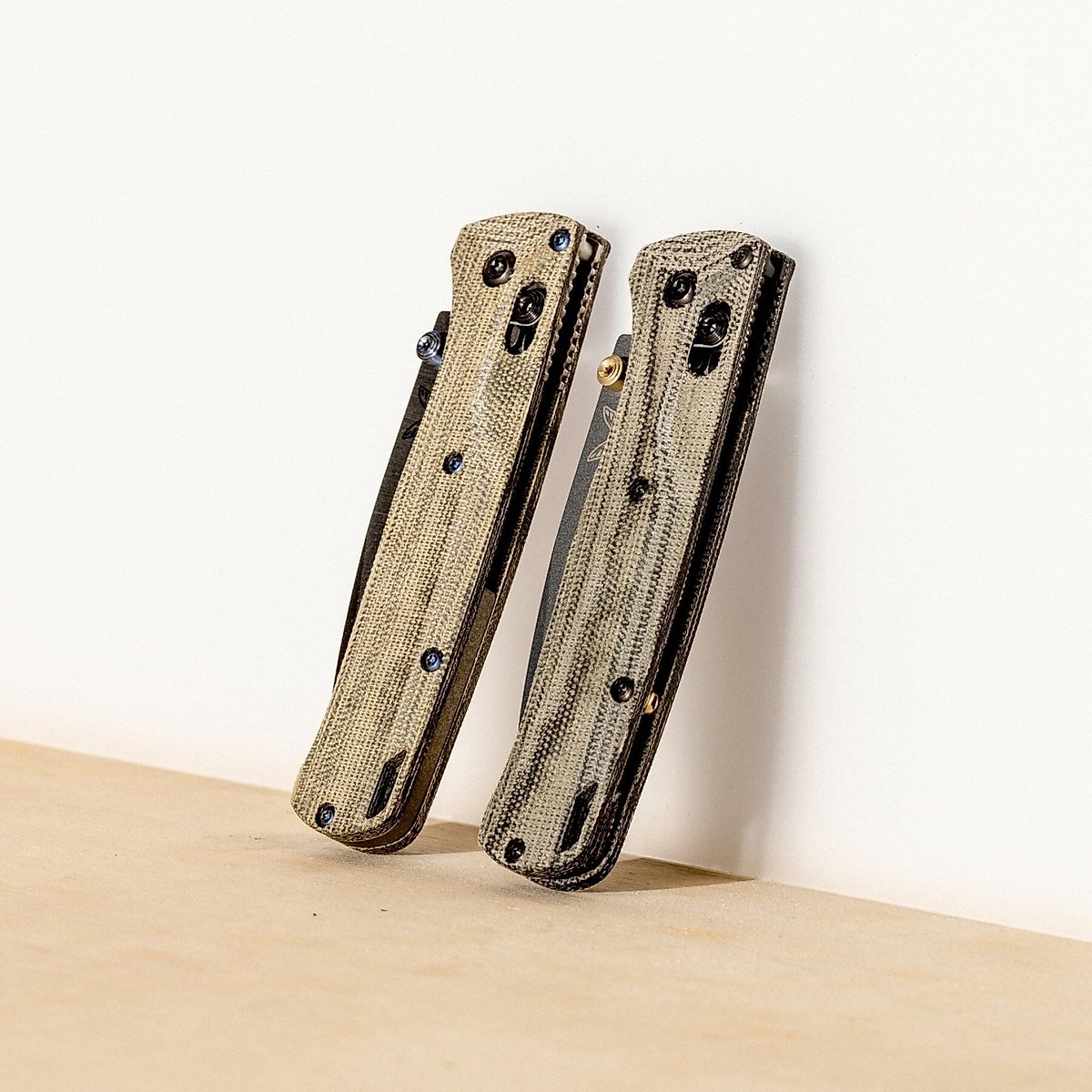 Flytanium Crossfade Micarta Knife Handle Scales Compatible with Benchmade Bugout 535 EDC Knife (Green Canvas)