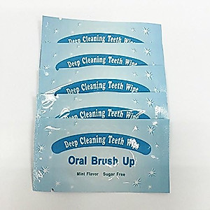 Mint Textured Finger Teeth Wipes Brush Ups Dental Clean Pre/Post Whitening (Pack of 100)