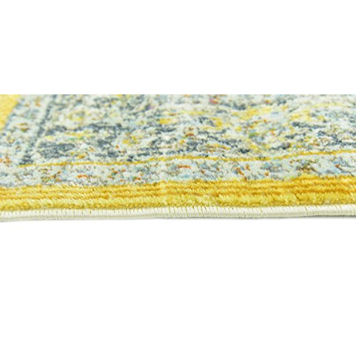 Unique Loom Baracoa Collection Area Rug - Prado (2' 2" x 6' 1" Runner, Yellow/ Ivory)