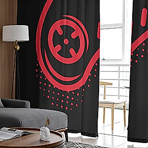 Video Game Window Semi Sheer Curtains for Bedroom Living Room, Red Gamepad Games Controller Gamer Black Rod Pocket Chiffon Voile Sheer Drapes Curtain