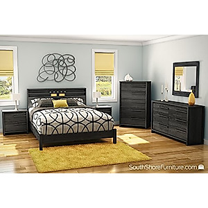 South Shore Tao 6-Drawer Double Dresser, Grey Oak with Wooden Handles