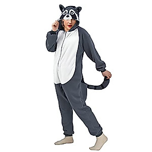 ofodoing Adult Animal One-piece Pajamas Cosplay Animal Homewear Sleepwear Jumpsuit Costume for Women Men… Grey