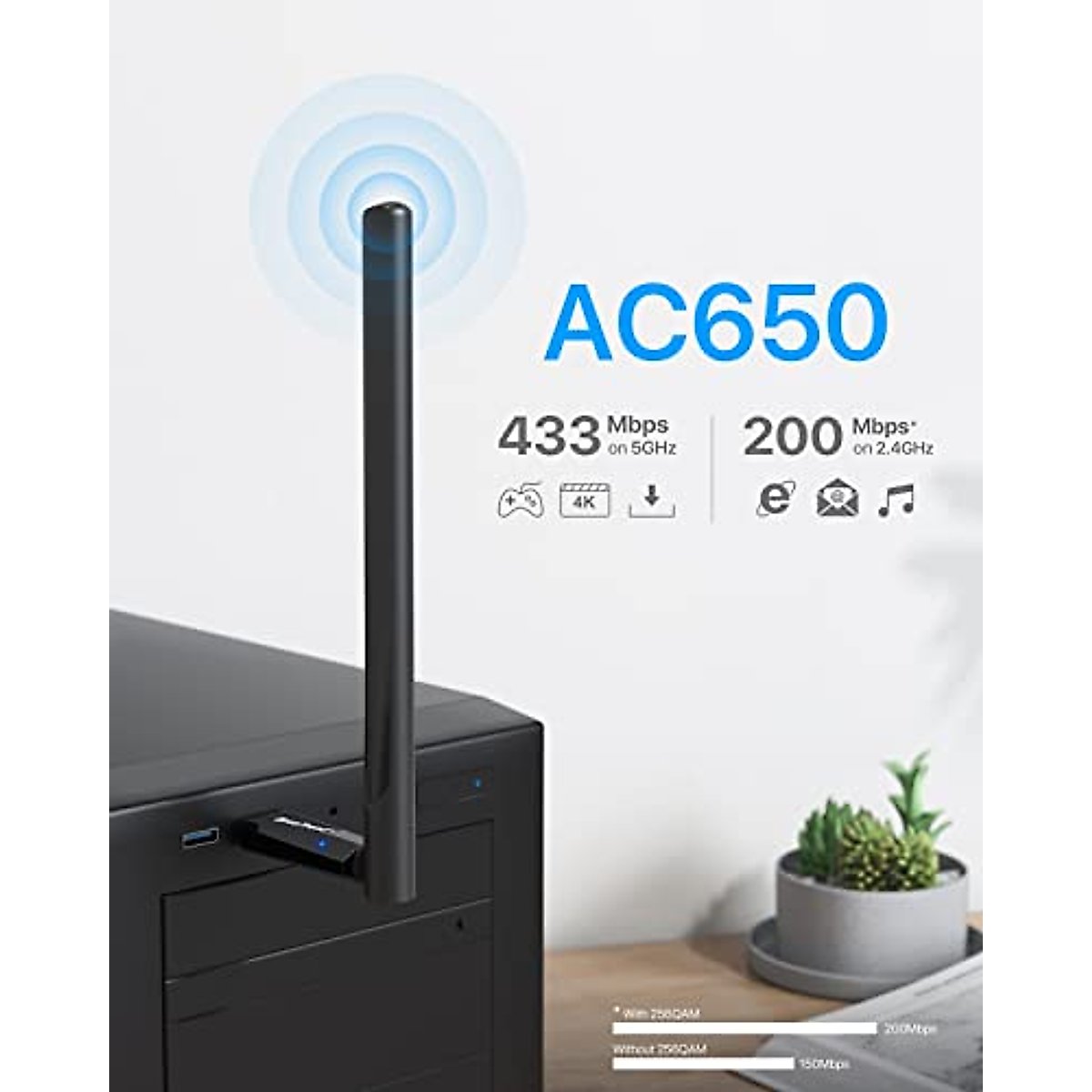 BrosTrend 650Mbps Linux WiFi Adapter for Ubuntu, Mint, Kali, Debian, Kubuntu, Lubuntu, Xubuntu, Zorin, PureOS, Raspberry Pi 2+, Windows 11/10/8/7, 5GHz/2.4GHz, Long Range External 5dBi Antenna