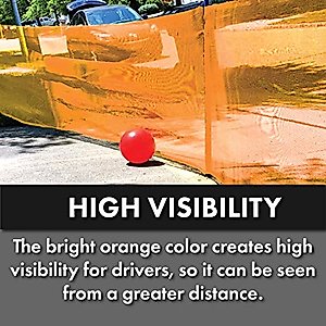 Play It Safe Driveway Net, Orange – Removable Safety Netting, Fits Driveways up to 25’ Wide, Kid Safe Barrier Net with Bright Orange Color for High Visibility, RPDN26