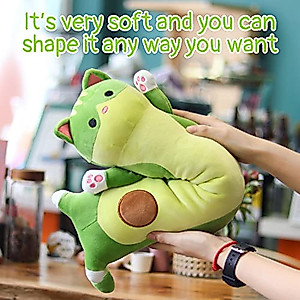JEROKUMI Long Cat Plush Boby Pillow, 24inch Cute Long Cat Avocado Plush Pillow Long Avocado Cat Plush Toy, Cat Boby Hugging Pillow Gifts for Kids, Boys and Girls