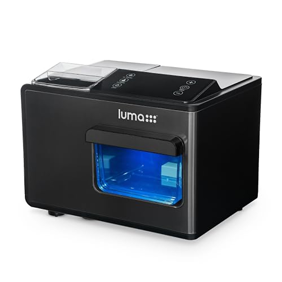Luma Nugget Countertop Ice Maker, 44 lbs in 24 Hours, Black Stainless Steel Ice Machine, Perfect for Home Bar, Kitchen Countertop, RV, Home Office
