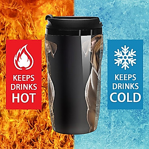 NTVOWPZO Travel Coffee Mug English Bulldog Insulated Travel Mug Stainless Steel Coffee Tumbler Travel Coffee Cup Reusable Coffee Cups with Lids for Hot And Cold Drink