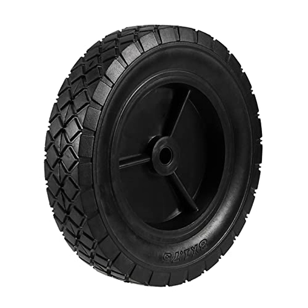 MAHIONG 2 PCS 8 x 1.75 Inch Solid Rubber Hand Truck Wheel, Universal Lawn Mower Wheels for 1/2 Inch Axle, Replacement Tires for Hand Truck, Dolly, Compressor, 110 LBS Load Capacity