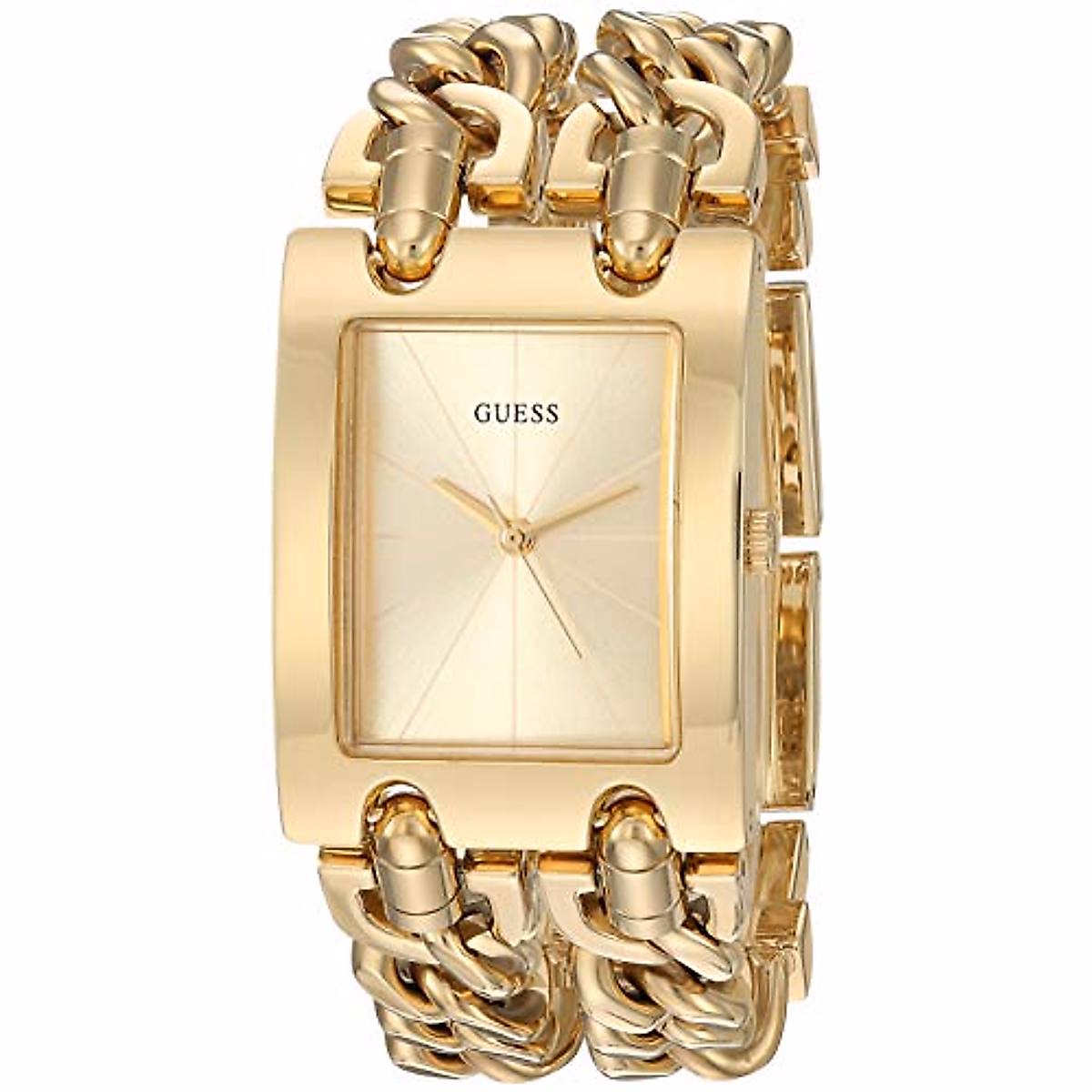 GUESS Gold-Tone Multi-Chain Bracelet Watch with Self-Adjustable Links. Color: Gold-Tone (Model: U1117L2)