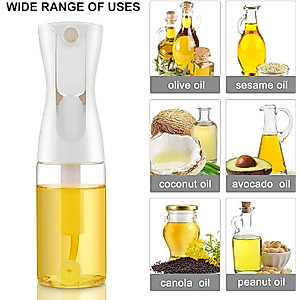Oil Sprayer for Cooking -200ml Glass Olive Oil Sprayer Mister -Olive Oil Spray Bottle, Kitchen Gadgets Accessories for Air Fryer-Canola Oil Spritzer Widely Used for Salad Making, Baking - Frying, BBQ