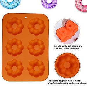 Anxbbo 3 Pack Silicone Donut Pan, Just Pop Out, Non-Stick Doughnuts Baking Pans for Donuts, Muffin, Cake Biscuit Bagels, Just Pop Out - Oven & Dishwasher Safe