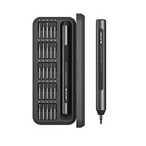 Mini Electric Screwdriver Set Rechargeable Precision Screwdriver 26 in 1 with 25 S2 Magnetic Bits 3.7V Small Screwdriver Kit for PC, Eyeglass, Laptop, Watch - Space Gray