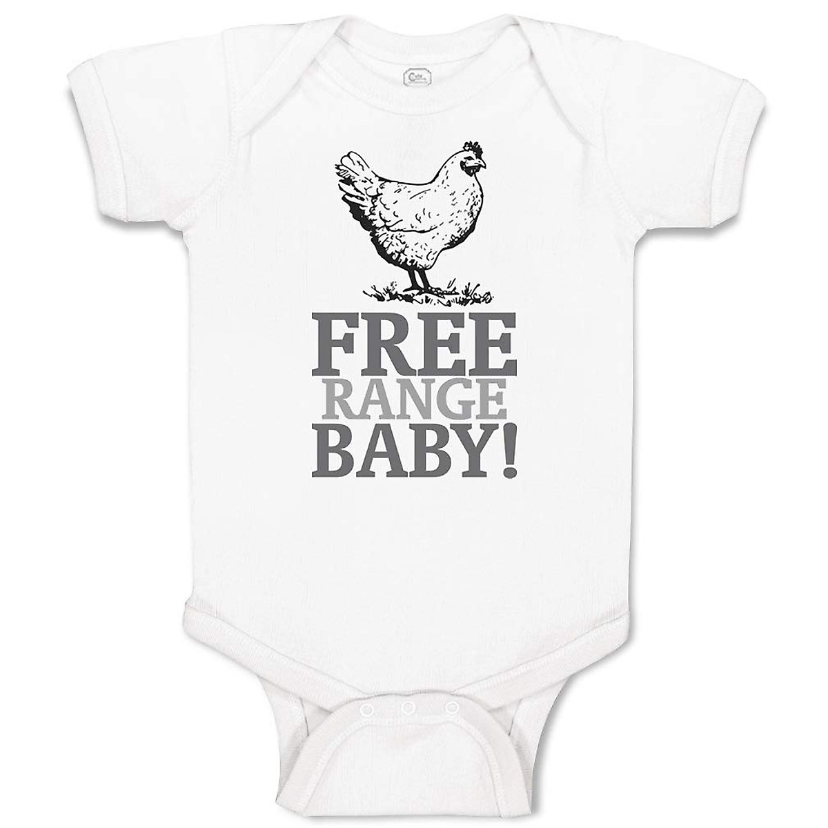 Baby Bodysuit Free Range Baby! Chicken Farm Funny Cotton Boy & Girl Baby Clothes White Design Only 6 Months
