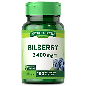 Nature's Truth Bilberry Fruit Extract Capsules | 2400mg | 100 Count | Non-GMO & Gluten Free Supplement