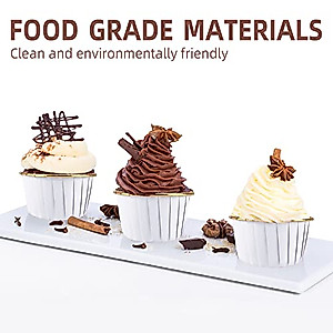 Cupcake Liners With Lids, 50 Pack 3.5 Oz Disposable Foil Baking Cup Muffin Tins Mini Cupcake Liner Cupcake Wrappers Holders For Wedding Valentine-White in Gold